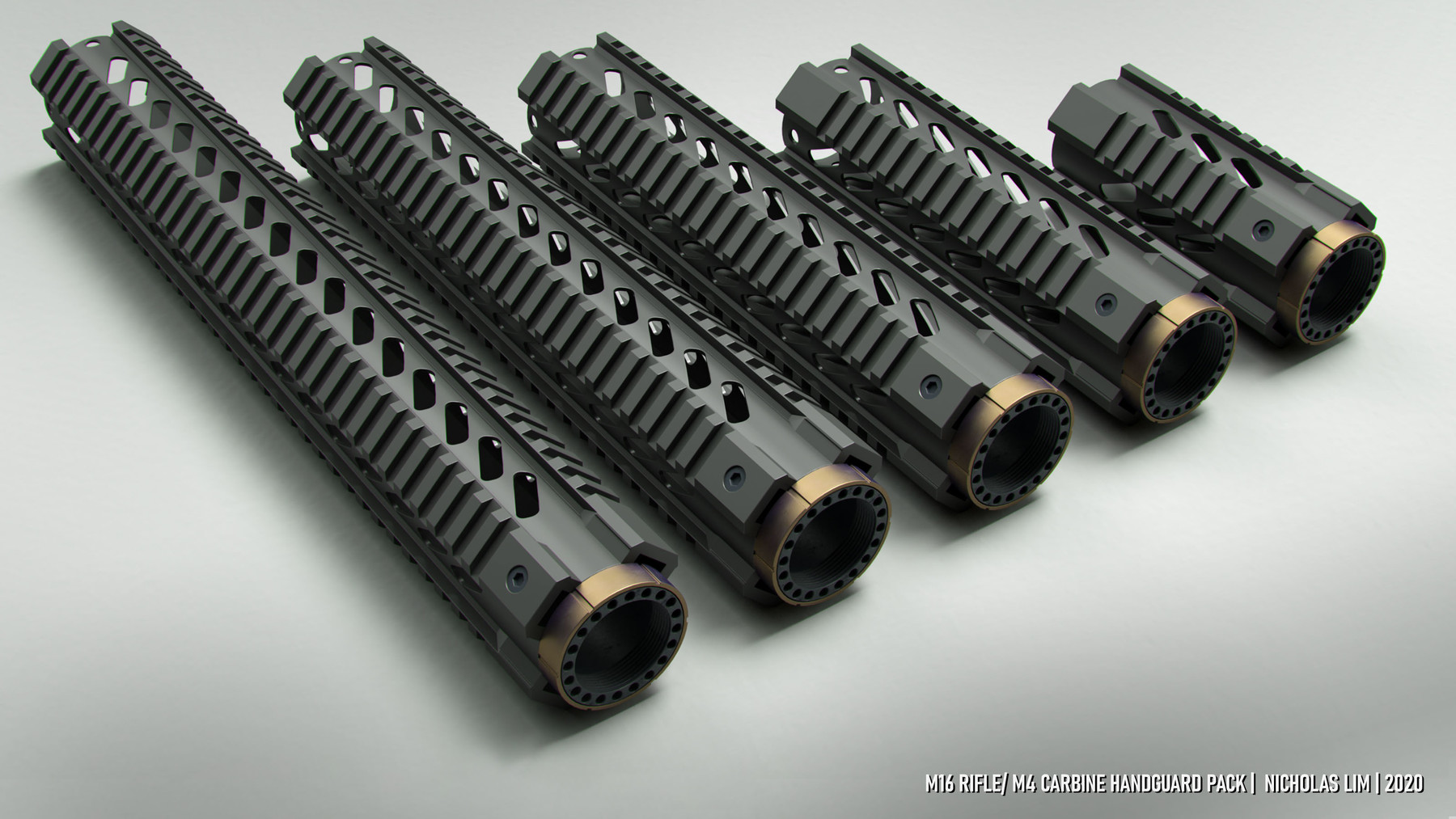 ArtStation - M16 Rifle/ M4 Carbine Handguard Quad Rail Kitbash Model ...