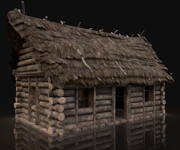 ArtStation - AAA Next Gen Generic Thatched Log House Cottage Hut | Game ...