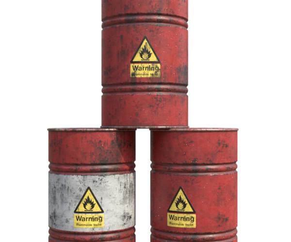ArtStation - Flammable Liquid Barrels PackPBR_V-01 | Resources