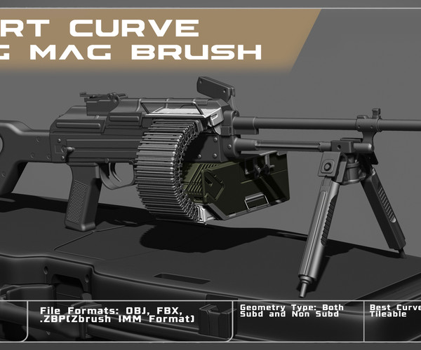 ArtStation - IMM Curved Brush. LMG Magazine With Box | Brushes