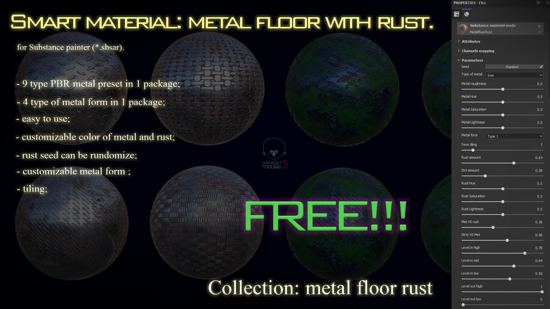 ArtStation - Smart material: metal floor with rust | Resources