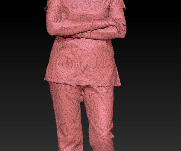 ArtStation - Adult surgical nurse in red uniform 125 | Game Assets