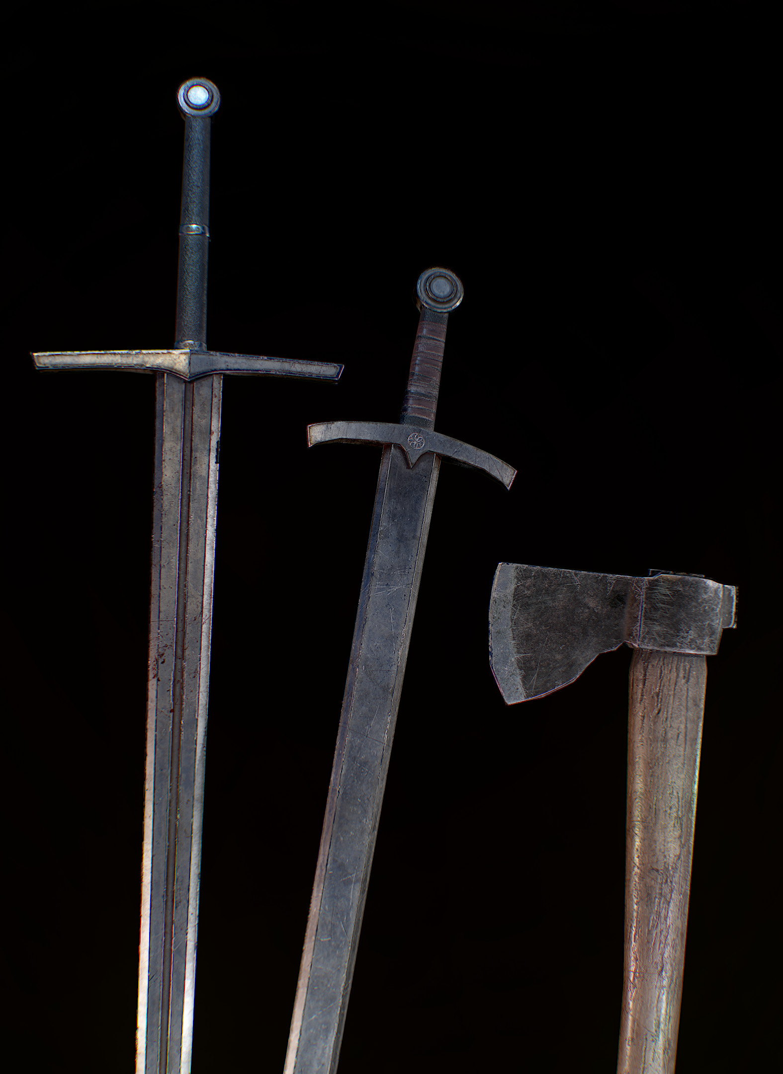 ArtStation - Medieval Simple Weapons - One hand sword, Two hand sword ...