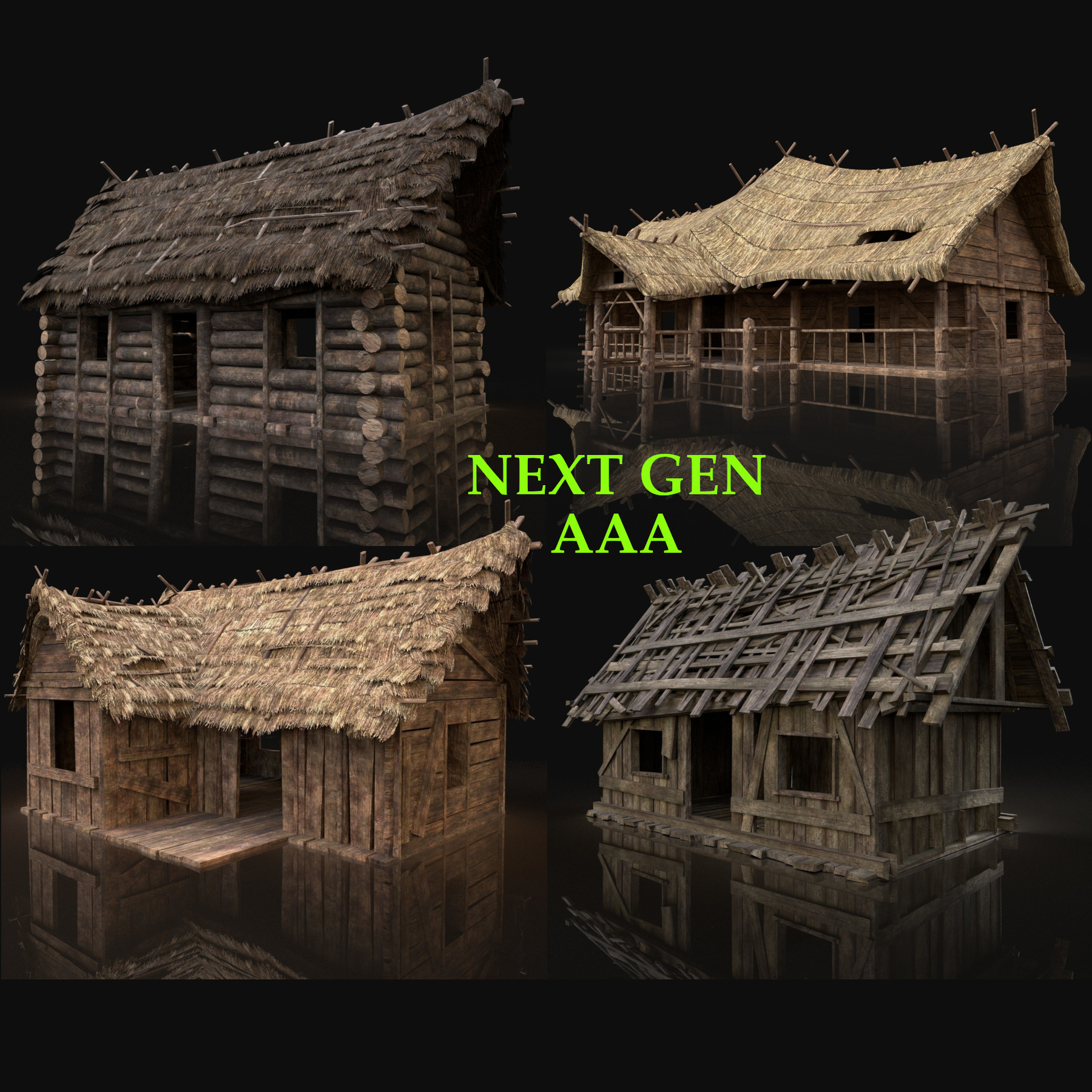 ArtStation - AAA Next Gen Cottage and Huts Pack Builder Collection | Game Assets