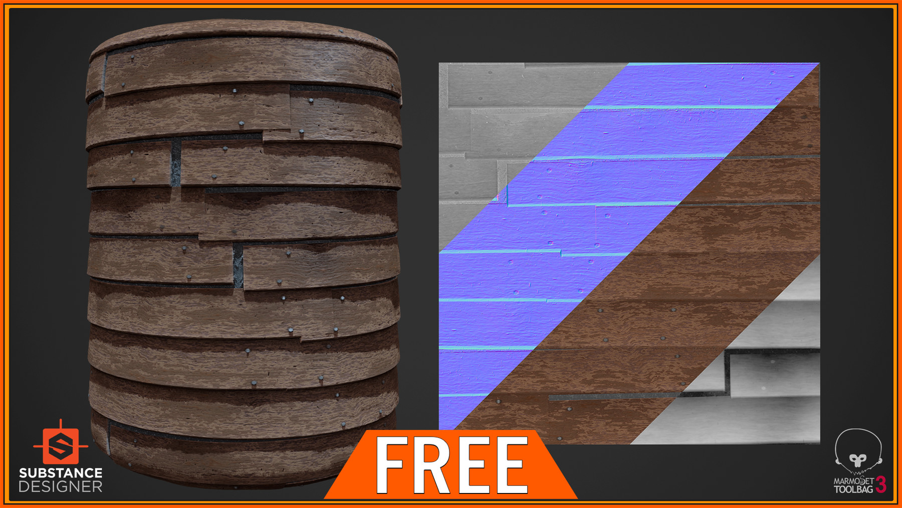 ArtStation - FREE - Stylized Wooden Wall PBR Texture | Resources