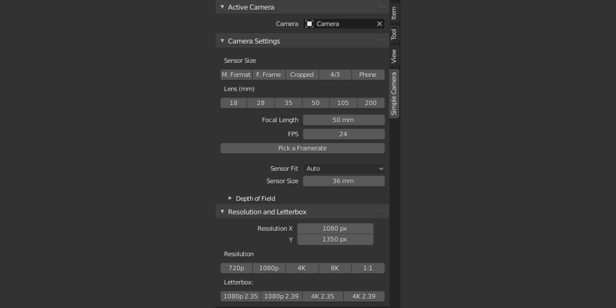 ArtStation - Simple Camera Addon (Blender) | Resources