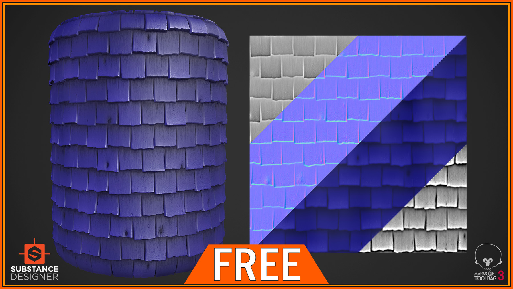 ArtStation - FREE - Stylized Roof PBR Texture | Resources