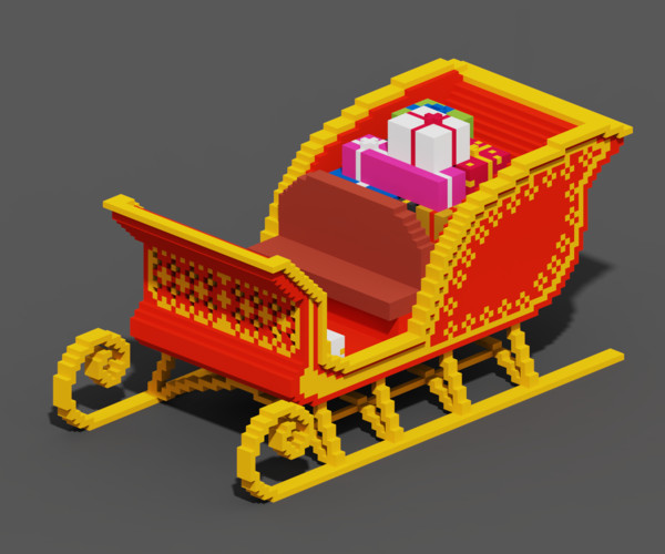 ArtStation - Voxel Santa Claus Cart | Resources
