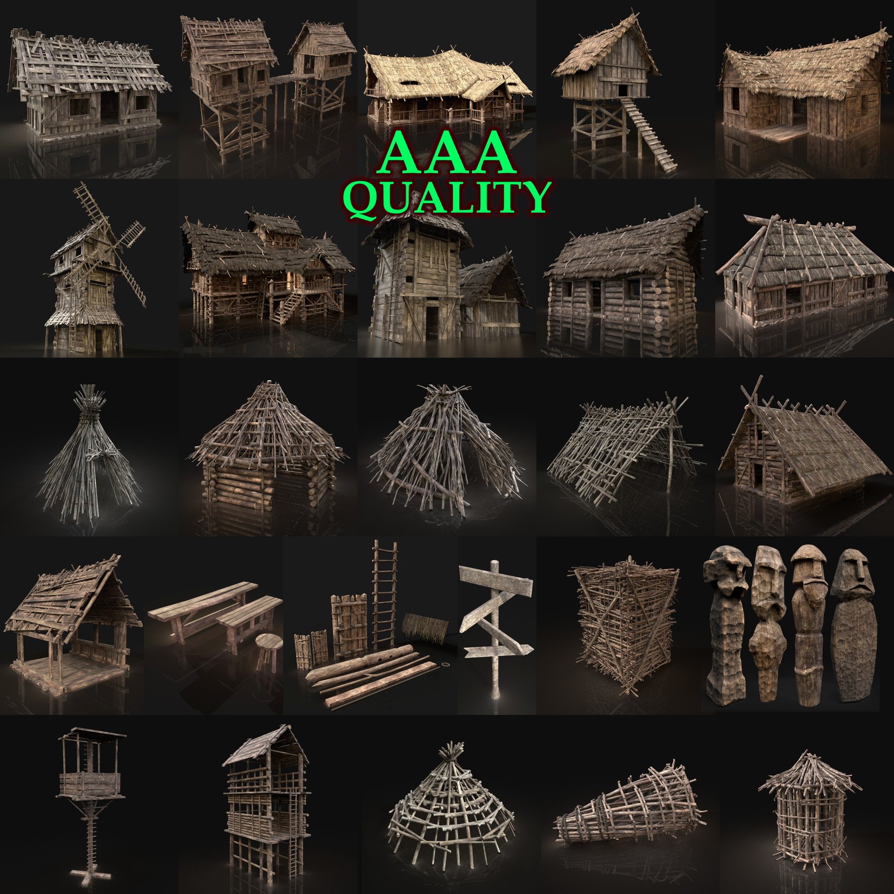 ArtStation - AAA NEXT-GEN HUGE MEDIEVAL VILLAGE SETTLEMENT BUILDER ...