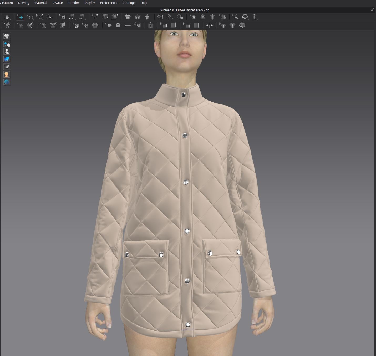 ArtStation - Women's Quilted Jacket, Marvelous designer, Clo3d | Resources
