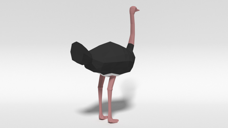 ArtStation - Low Poly Cartoon Ostrich | Resources
