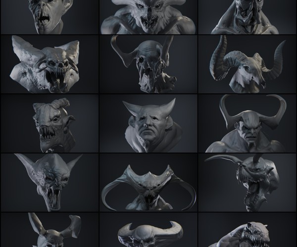 ArtStation - 15 Demon Heads | Resources