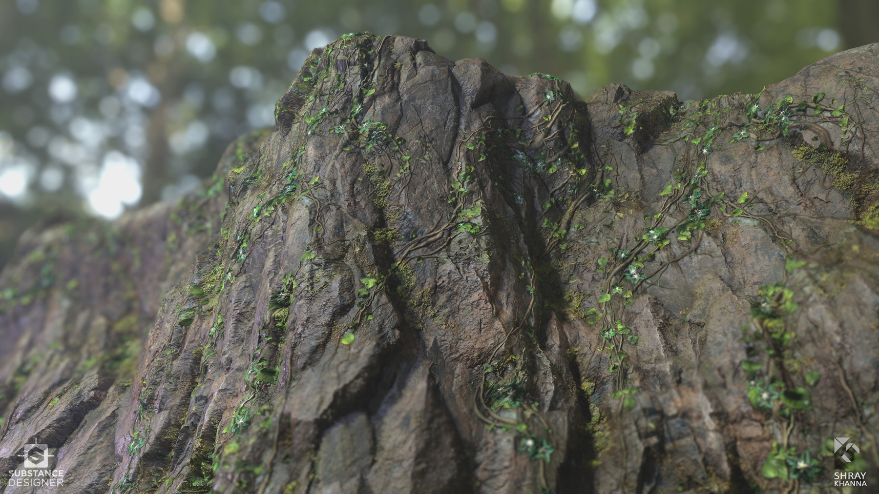 ArtStation - Substance Material I Textures I Jungle Overgrown Cliff ...