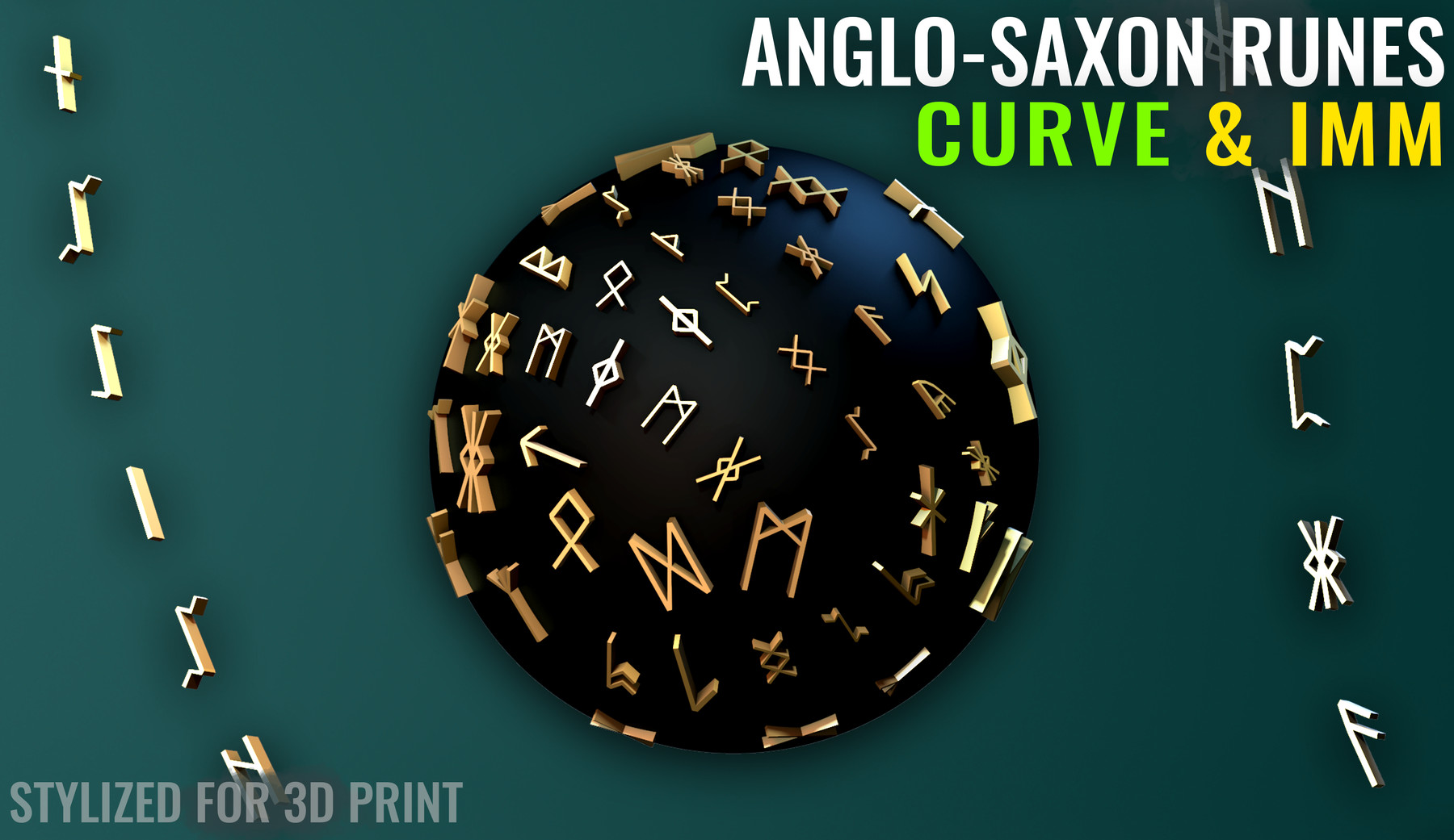 ArtStation - Anglo-Saxon Runes Curve & IMM - Zbrush - Stylized for 3D ...