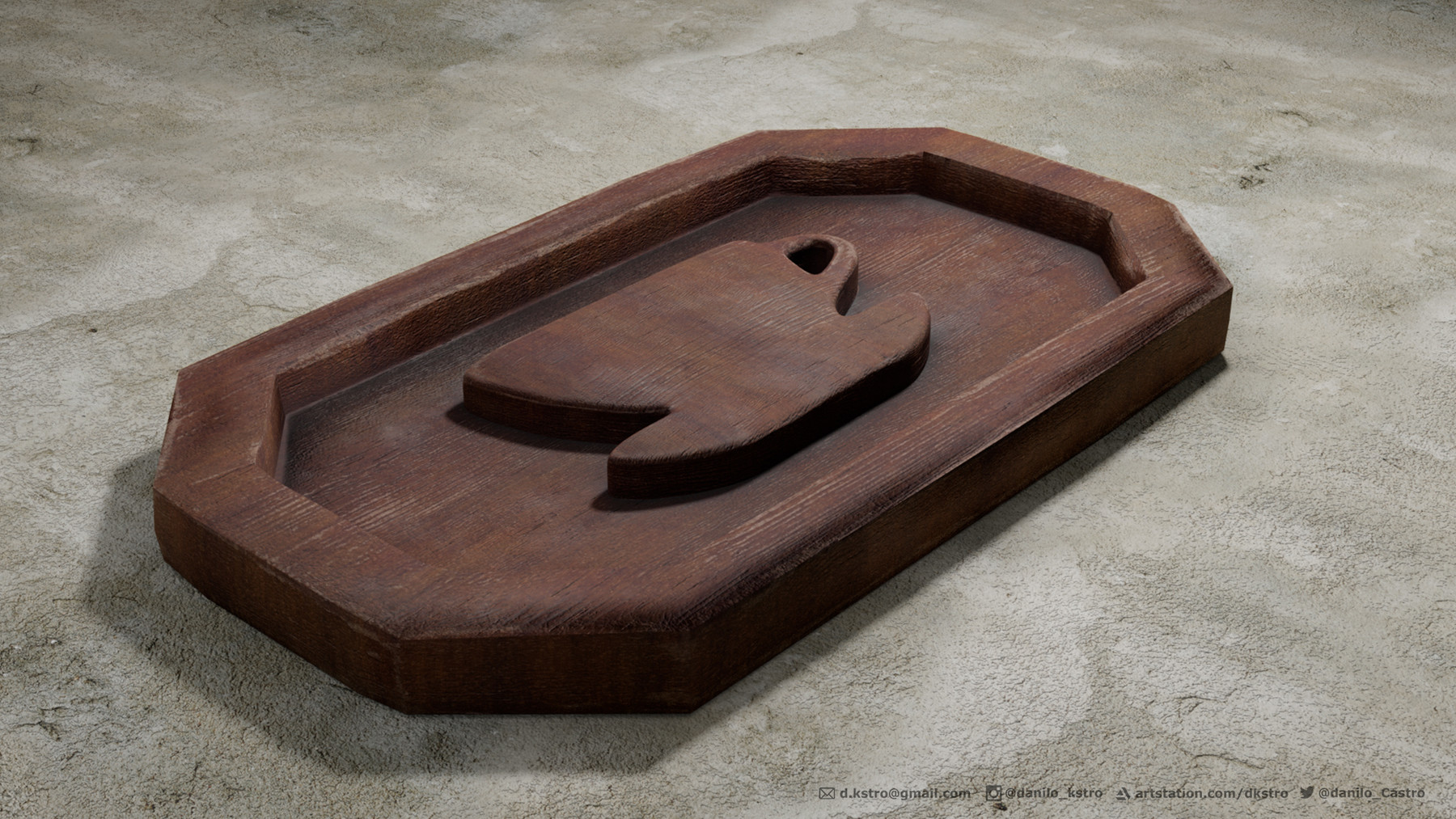 ArtStation - Decorative Wooden Board | 3D Model | Resources