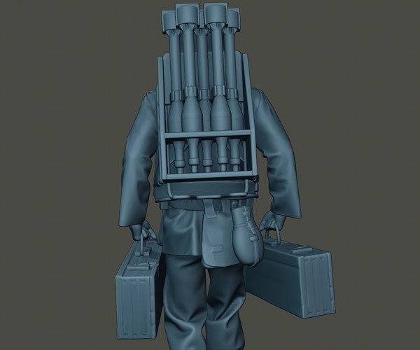 ArtStation - German soldier ww2 carrying rockets G4 | Resources