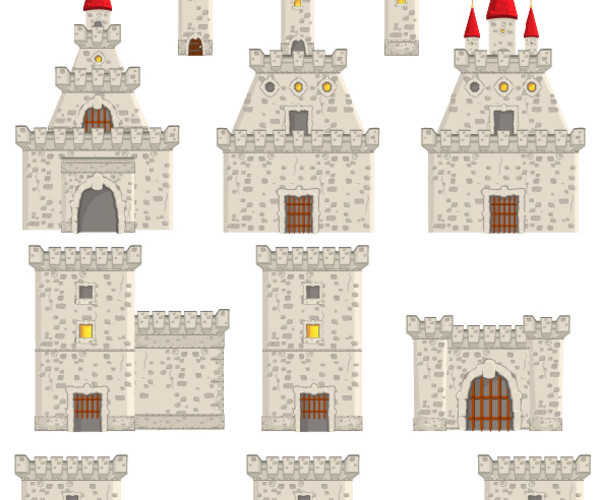 ArtStation - Antique Castle 2d Constructions Builder Set | Artworks