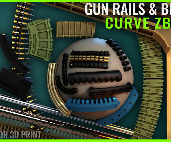 ArtStation - Gun Rails & Bits Curve Pt1 - Zbrush - Stylized for 3D ...