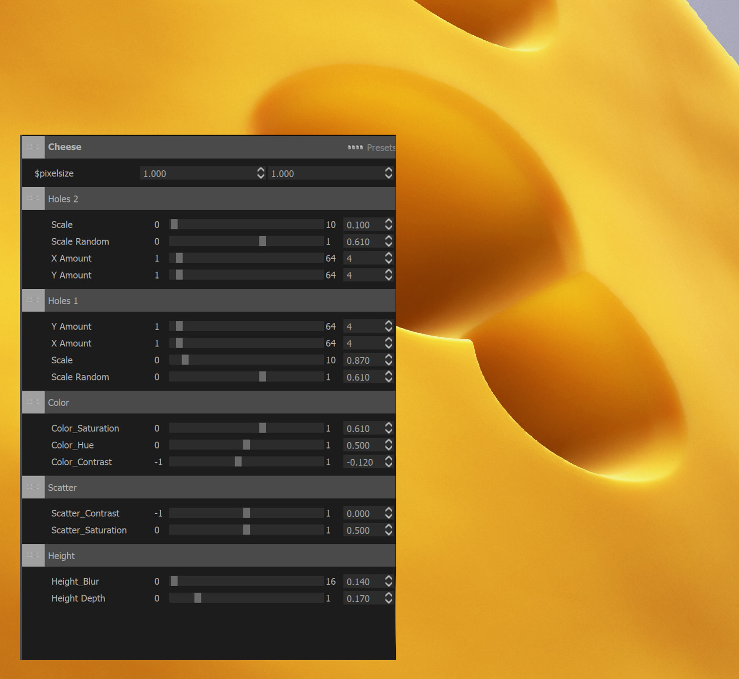 ArtStation - Cheese Substance + Render Setups | Game Assets