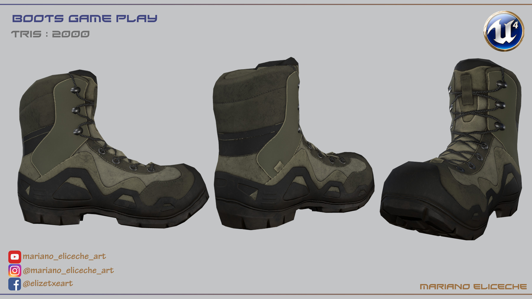 ArtStation - Boots Military GamePlay ready | Game Assets