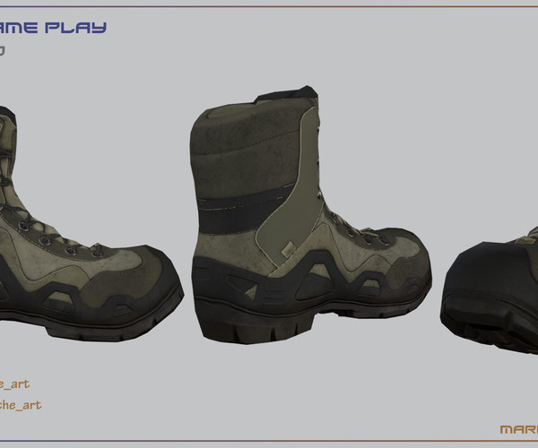 ArtStation - Boots Military GamePlay ready | Game Assets
