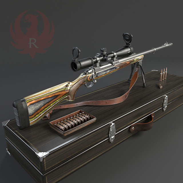 ArtStation - RIFLE GUN HIGH DETAILED WITH BULLETS | Game Assets
