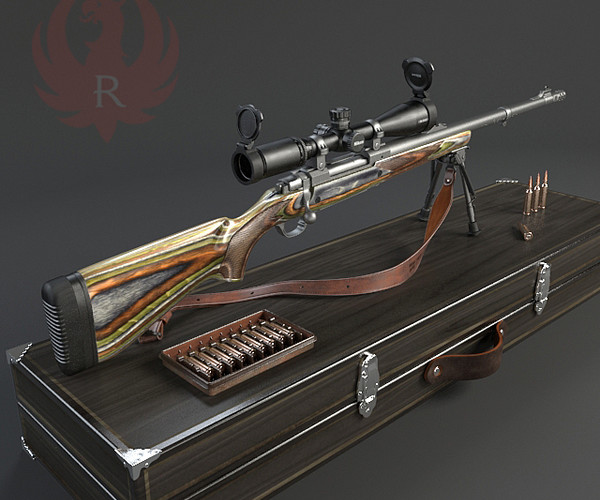 ArtStation - RIFLE GUN HIGH DETAILED WITH BULLETS | Game Assets