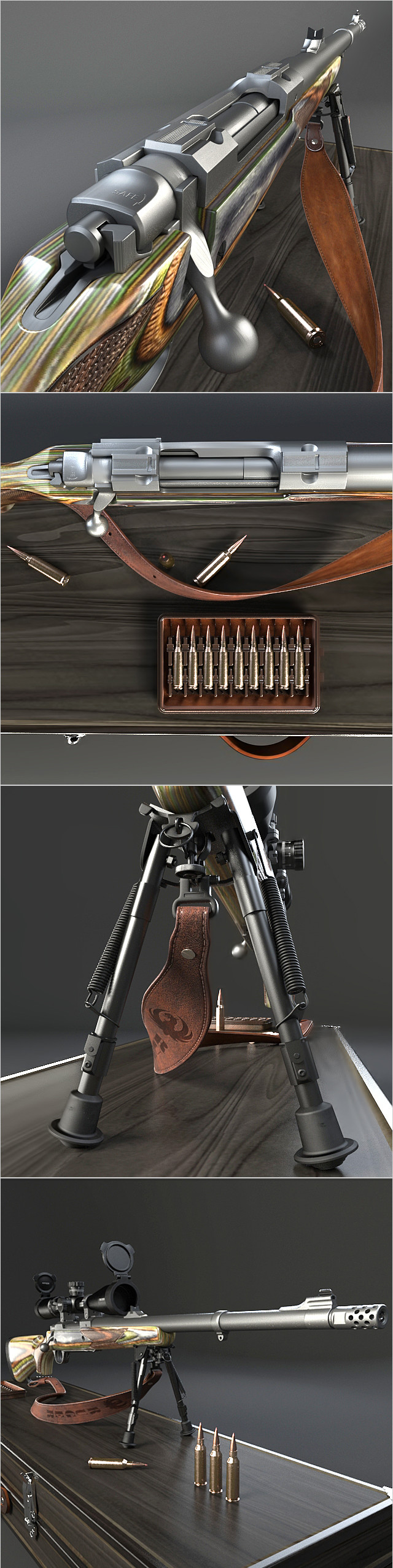 ArtStation - RIFLE GUN HIGH DETAILED WITH BULLETS | Game Assets