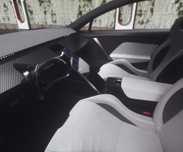ArtStation - Tesla Roadster Interior 3D Model & Physics Rig | Game Assets