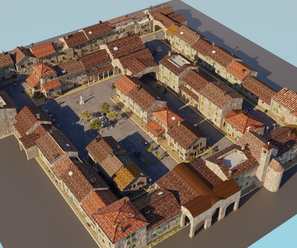 ArtStation - Small town in Blender | Game Assets