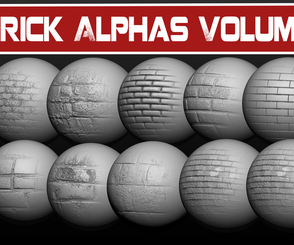 ArtStation - Brick Alpha Pack Volume 01 | Brushes
