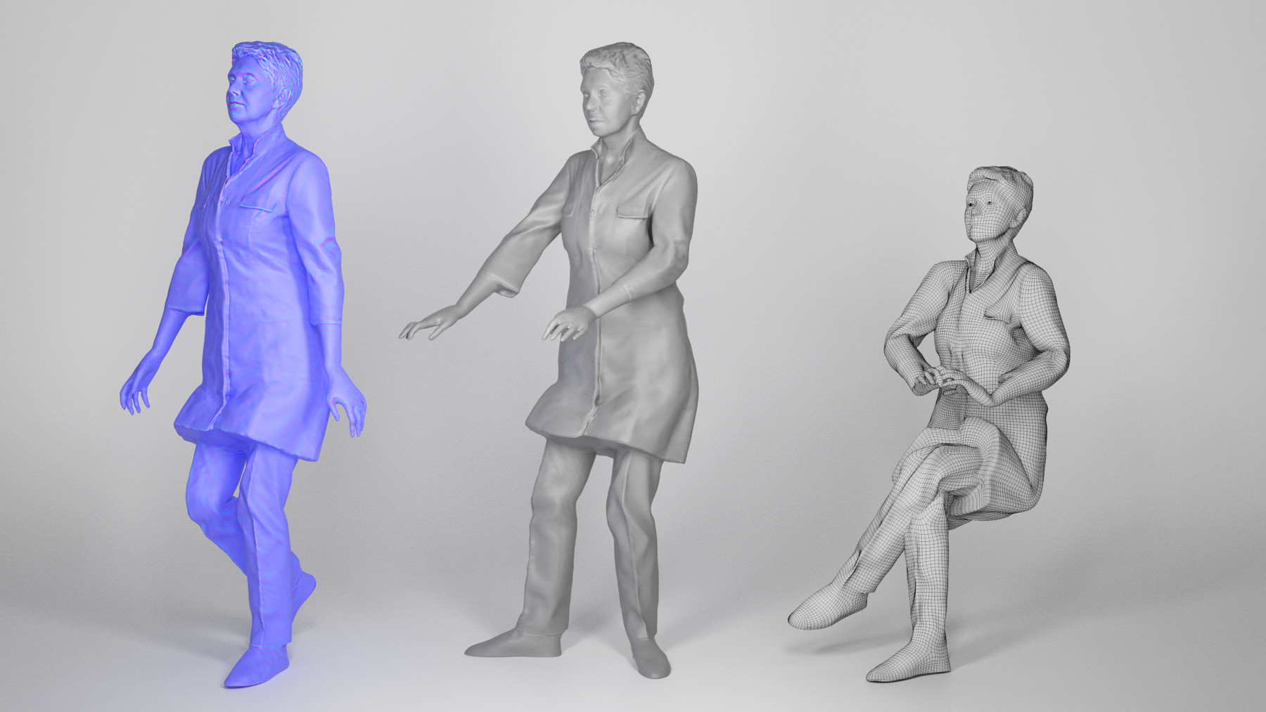 ArtStation - Animated medical doctor female: walking, sitting, working ...