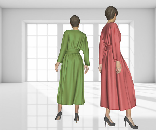 ArtStation - -Marvelous design dress robe-