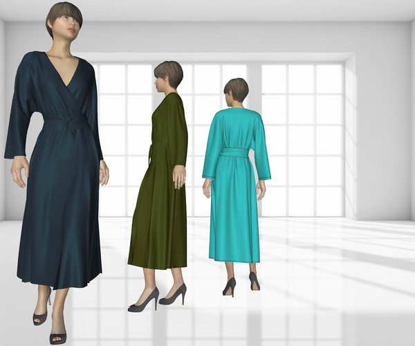 ArtStation - -Marvelous design dress robe-