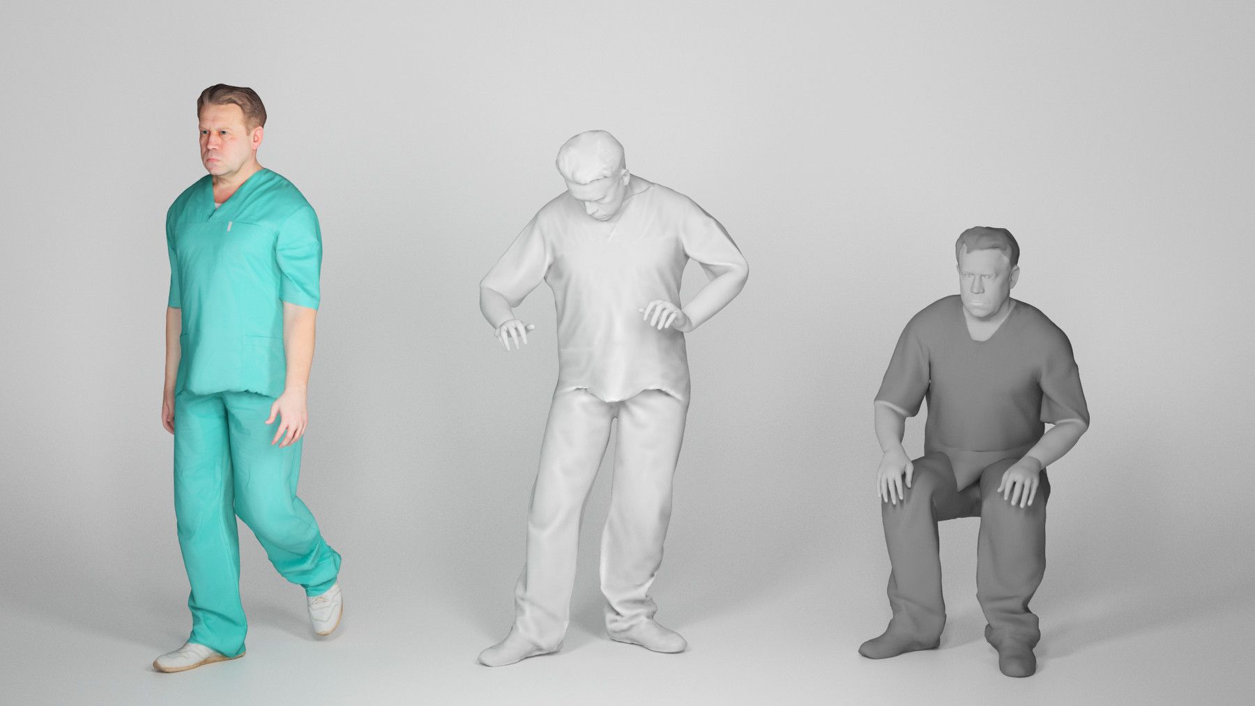 ArtStation - Animated surgical doctor male: walking, working, sitting ...