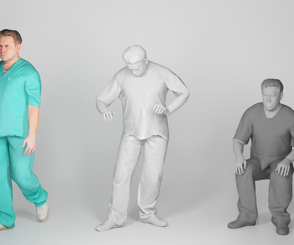 ArtStation - Animated surgical doctor male: walking, working, sitting ...