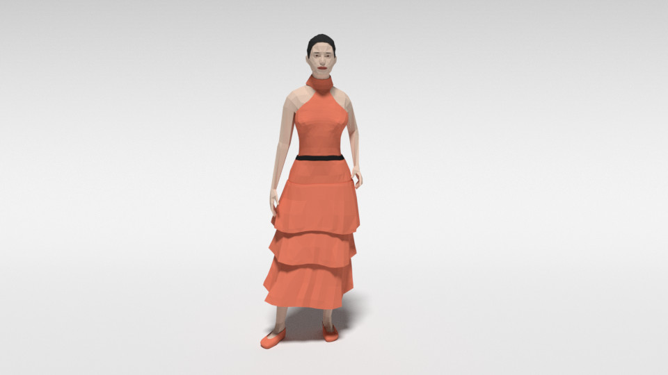 ArtStation - Low Poly Long Dress Woman | Resources