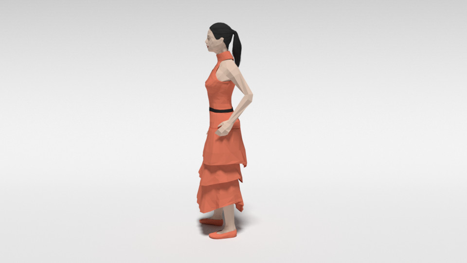 ArtStation - Low Poly Long Dress Woman | Resources