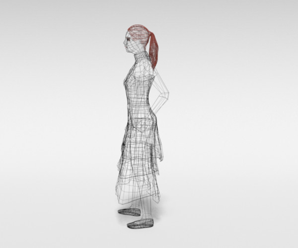 ArtStation - Low Poly Long Dress Woman | Resources