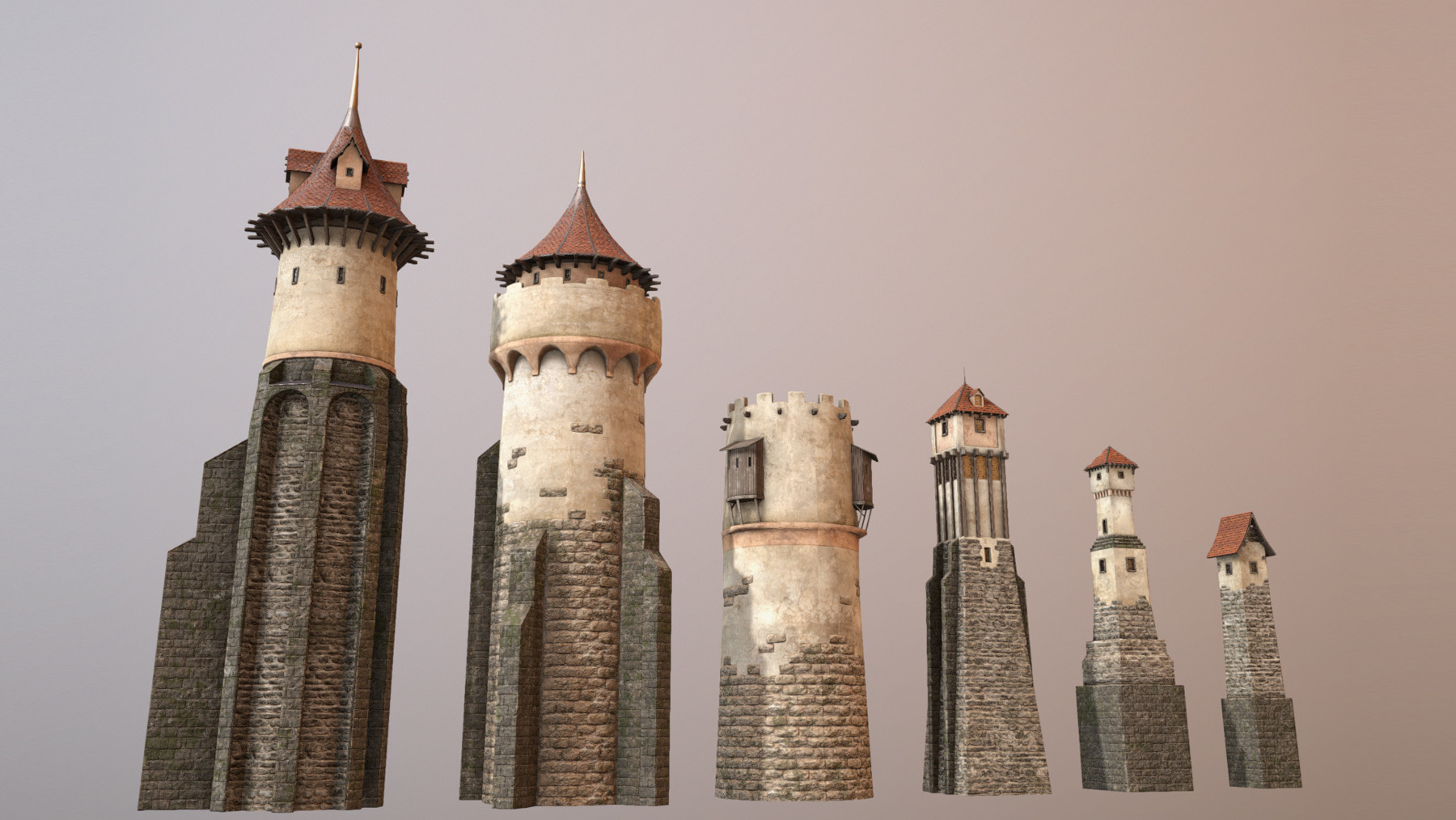 ArtStation - Medieval DRAGON Towers with general texture set 8k | Resources