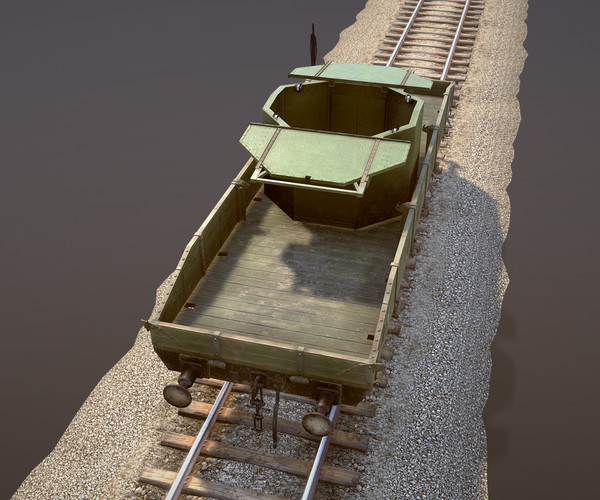 ArtStation - Armored Train SPU-BP Railway Anti-aircraft Platform ...