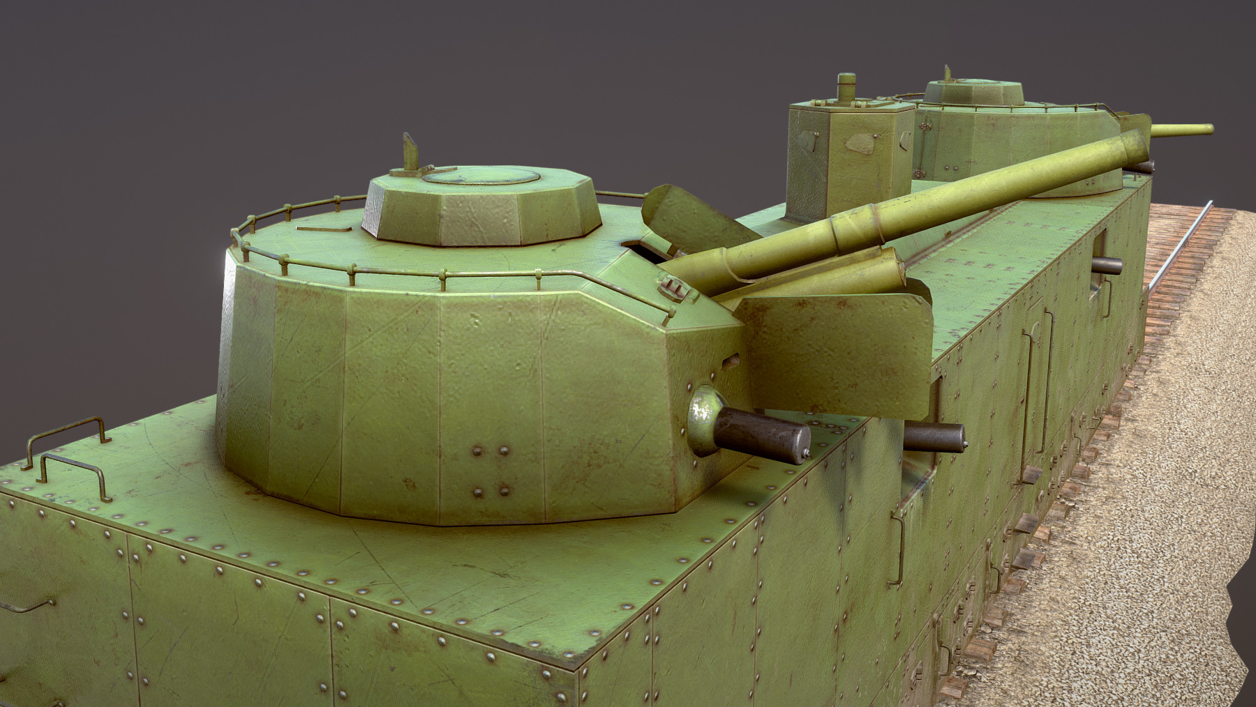 ArtStation - Armored Train PL-37 Railway Light Artillery Wagon | Resources