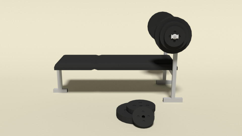 ArtStation - Low Poly Cartoon Weight Bench | Resources