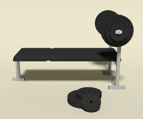 ArtStation - Low Poly Cartoon Weight Bench | Resources