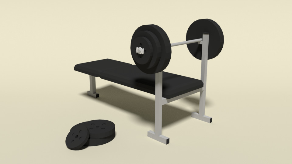 ArtStation - Low Poly Cartoon Weight Bench | Resources