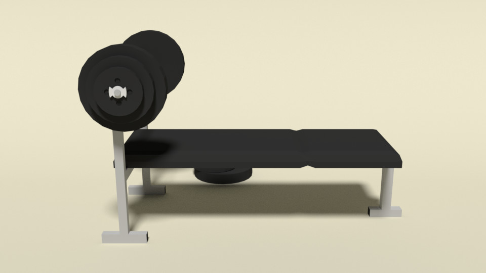 ArtStation - Low Poly Cartoon Weight Bench | Resources