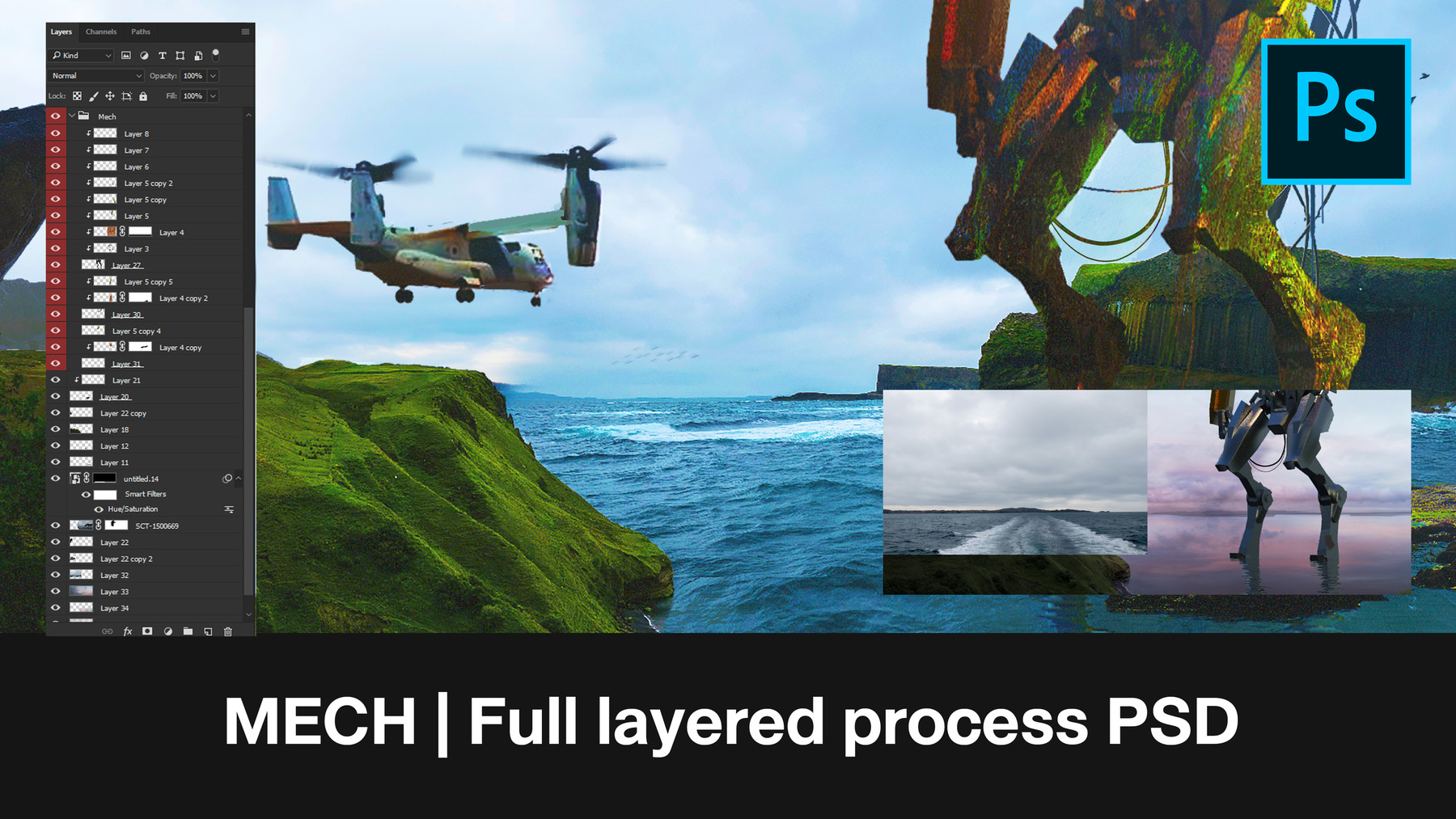 ArtStation - MECH | Full layered process PSD | Artworks