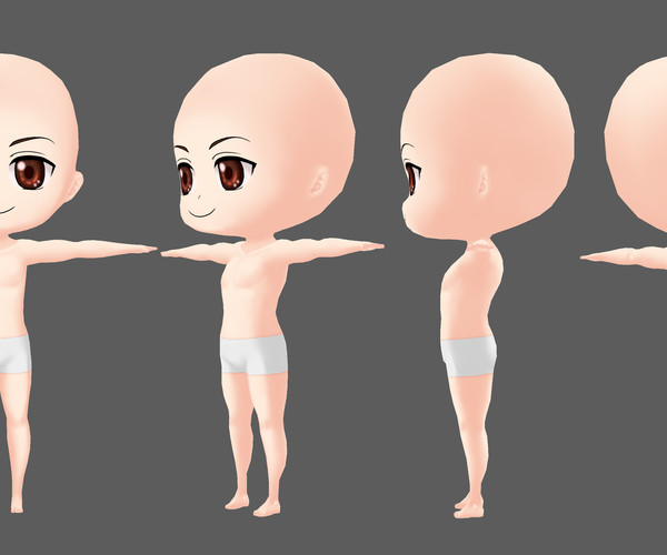 ArtStation - Hand Painted Chibi Character Base Mesh | Game Assets