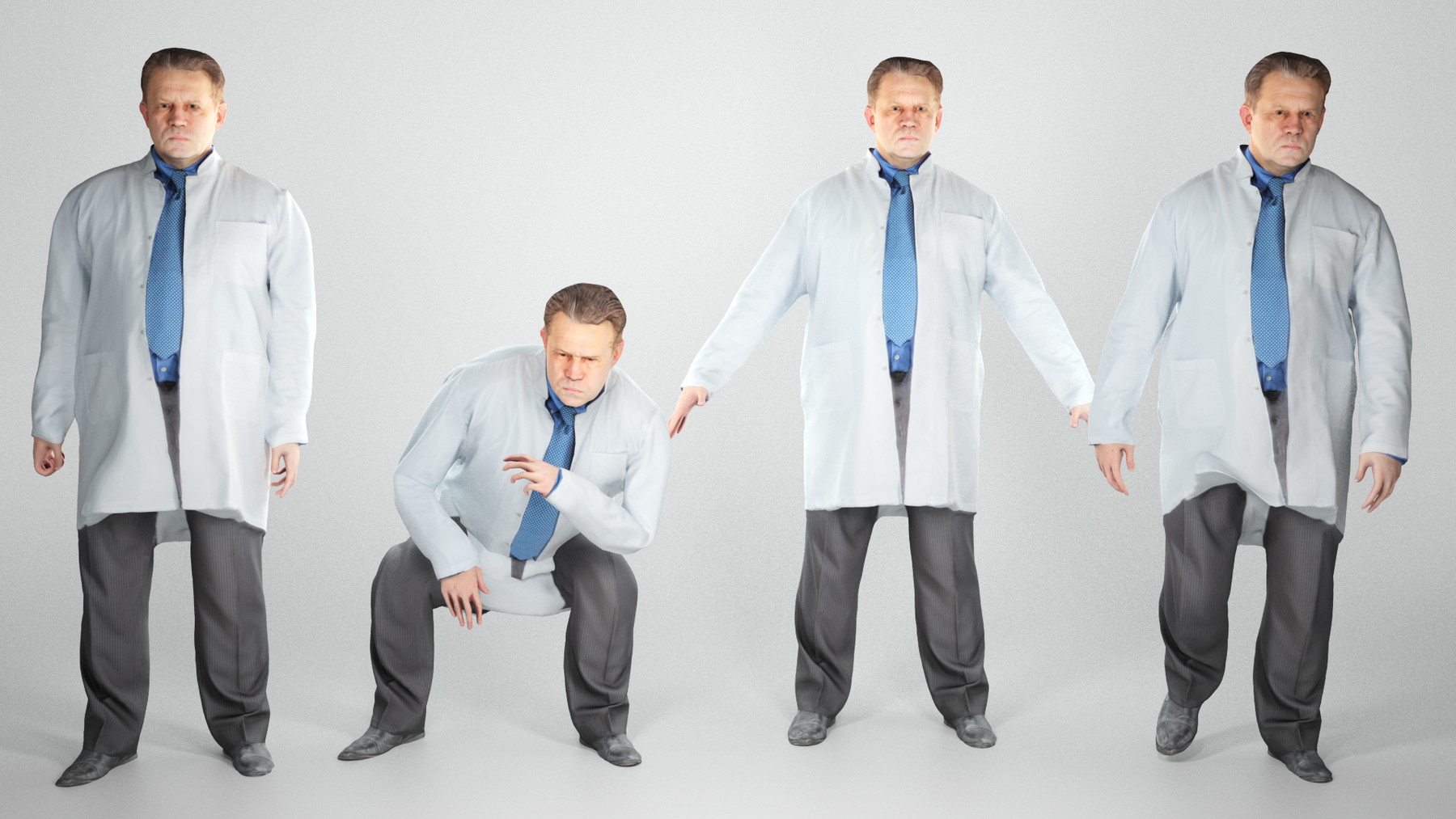 ArtStation - Animated medical doctor male: walking, standing, sitting ...