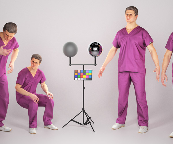ArtStation - Animated surgeon in violet uniform: walking, working ...